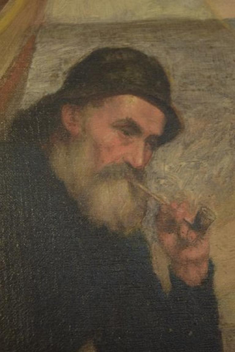 Goddard British Painter, Oil Painting on Canvas, Fisherman Portrait ...