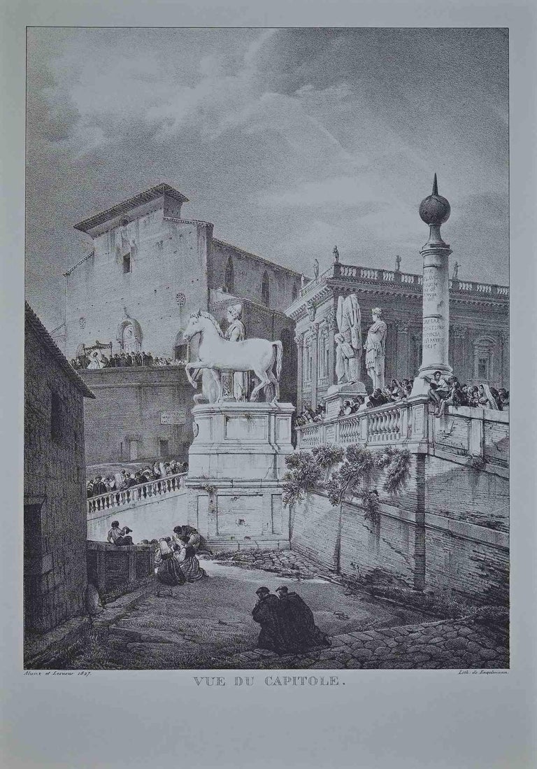 Roman Temples - Offset After G. Engelmann - Late 20th Century For Sale ...