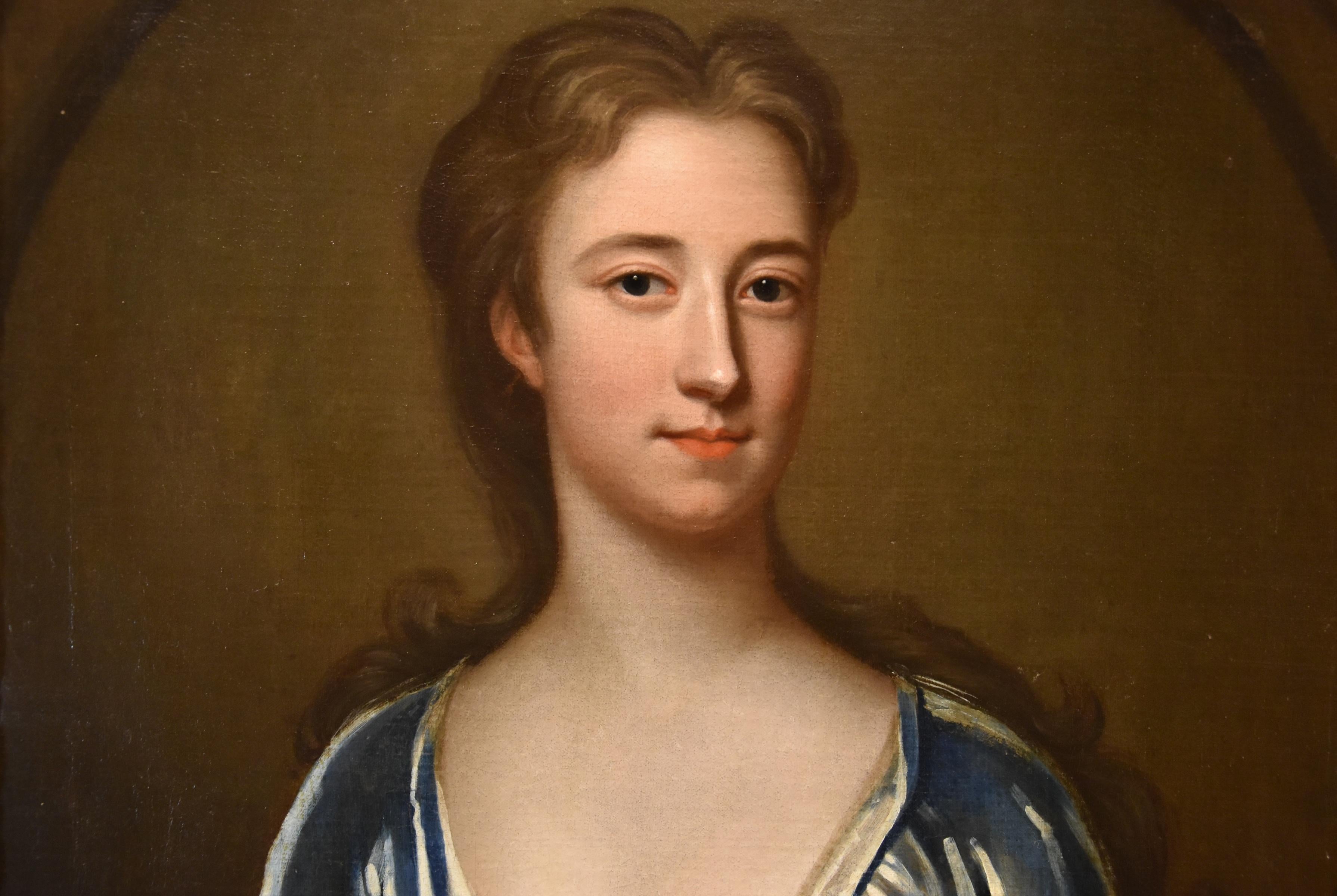 Portraits English Couple 18th Century Kneller Man Woman Old master Oil ...