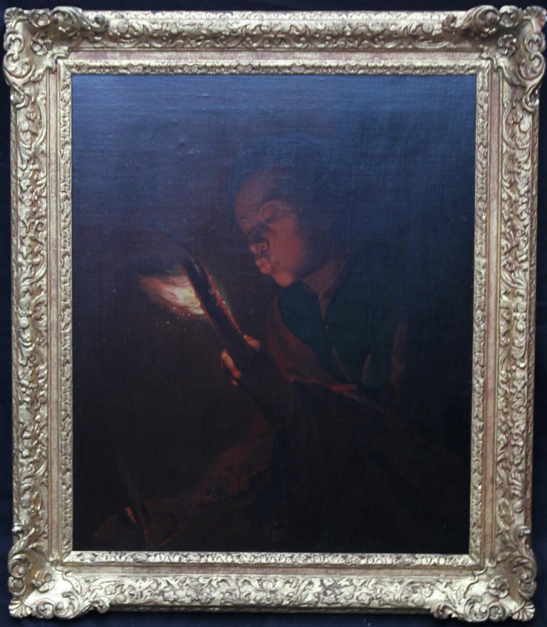 Godfried Schalcken (circle) - Boy Blowing a Candle - Old Master Dutch ...