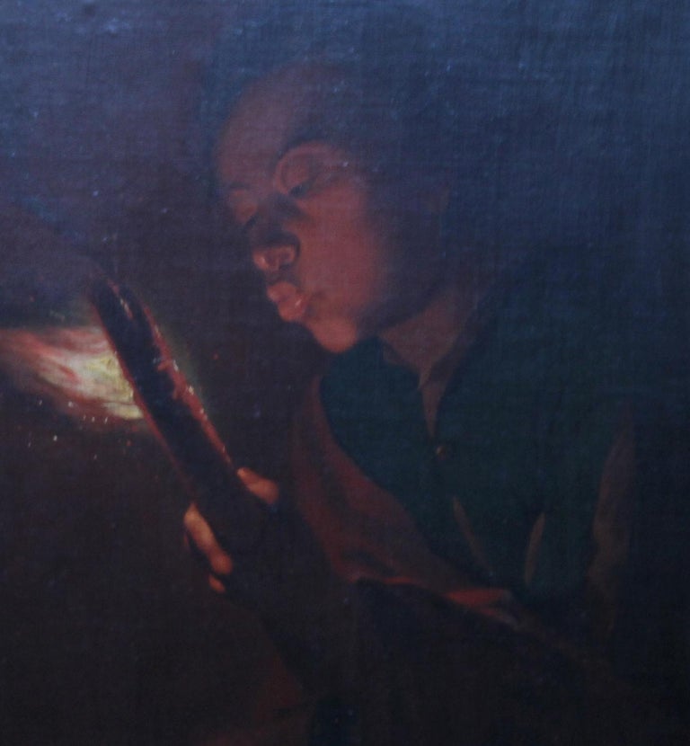 Godfried Schalcken (circle) - Boy Blowing a Candle - Old Master Dutch ...