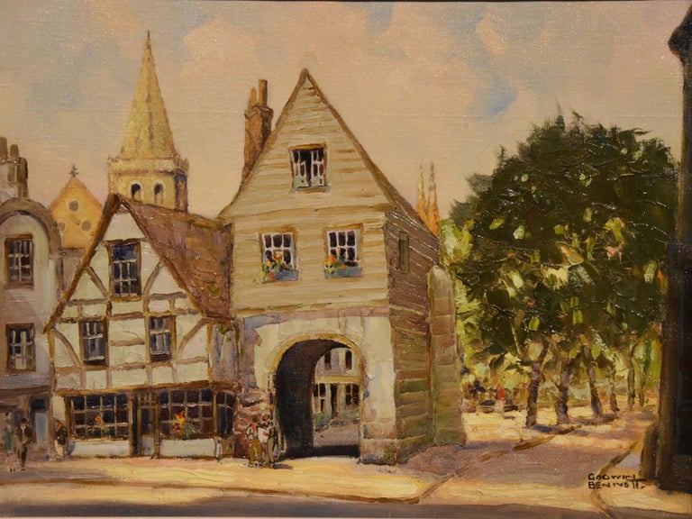 Godwin Bennett - Oil Painting Pair by Godwin Bennett "The College Gate ...