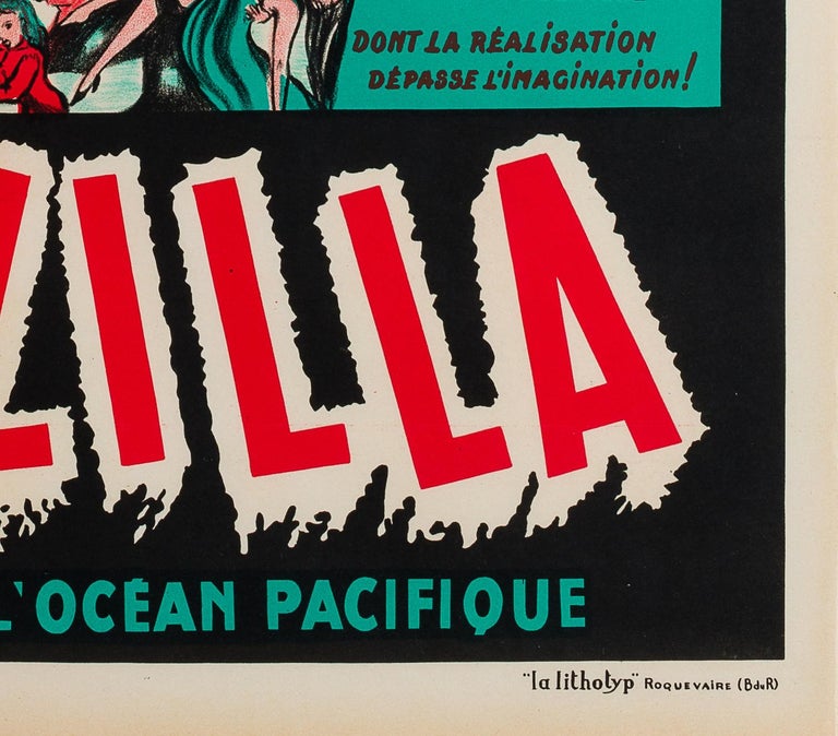 "Godzilla" Original French Film Movie Poster, A. Poucel, 1950s Rare ...