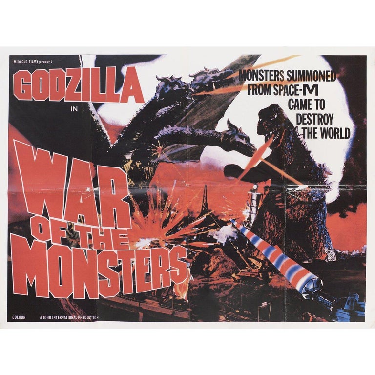 Godzilla Vs. Gigan 1972 British Quad Film Poster at 1stDibs