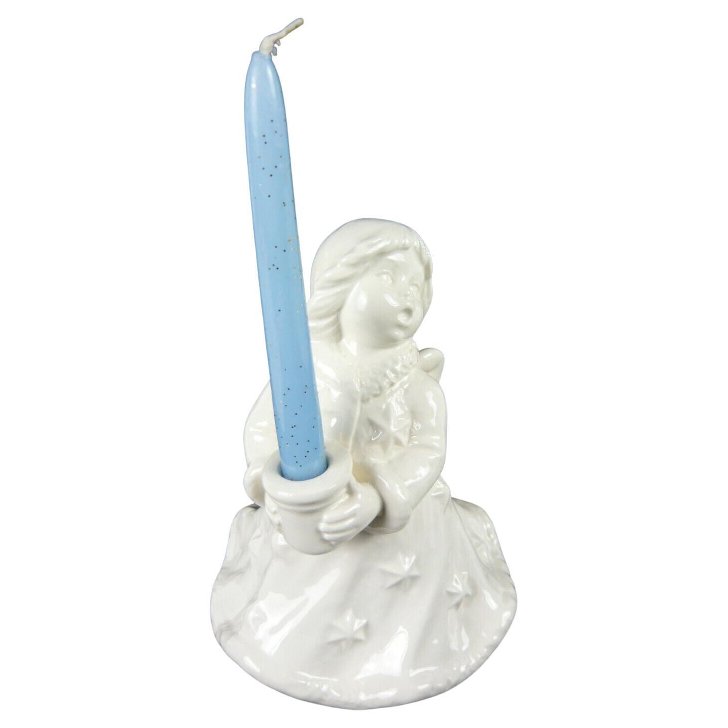 GOEBEL Christmas Angel 1966 Candle Holder - Porcelain, White, 15cm Tall ...