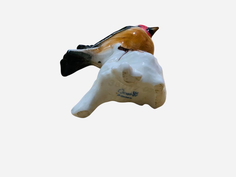 Goebel Porcelain Hand Painted Bird Figurine of a European Goldfinch For ...