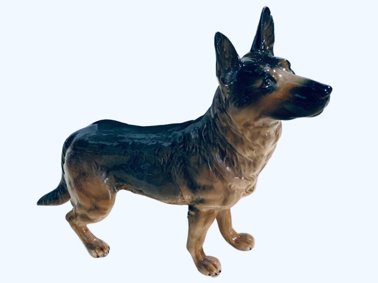 Goeble Porcelain Figurine Of A German Shepherd Dog For Sale at 1stDibs