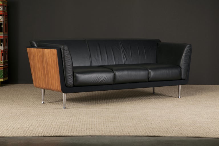 'Goetz' Walnut and Leather Case Sofa by Mark Goetz for Herman Miller ...