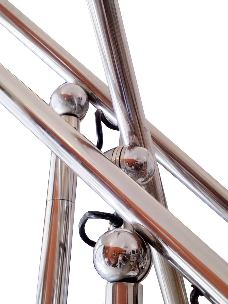 Goffredo Reggiani Chrome Floor Lamp, Italy 1970s For Sale at 1stDibs