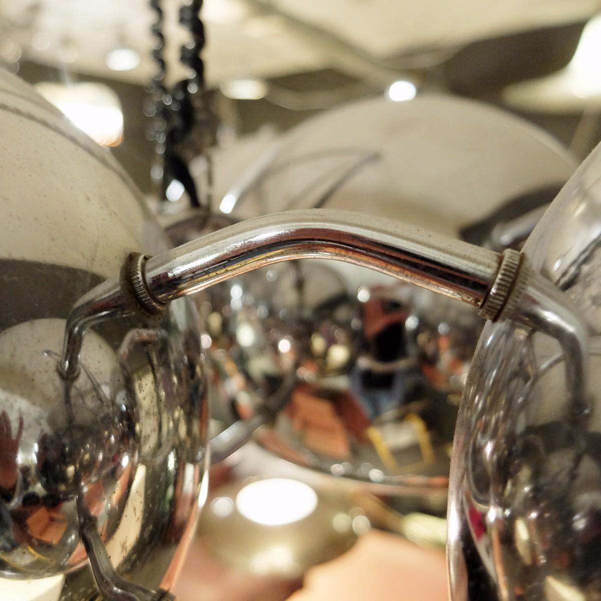 Goffredo Reggiani Chromed Chandelier, circa 1970 For Sale at 1stDibs