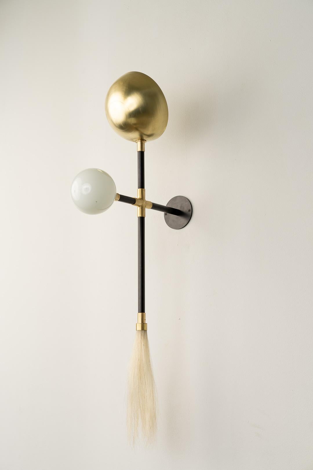 Gogo Sconce w/Blown Glass Globe, Horsehair Tassel, Customizable, UL ...