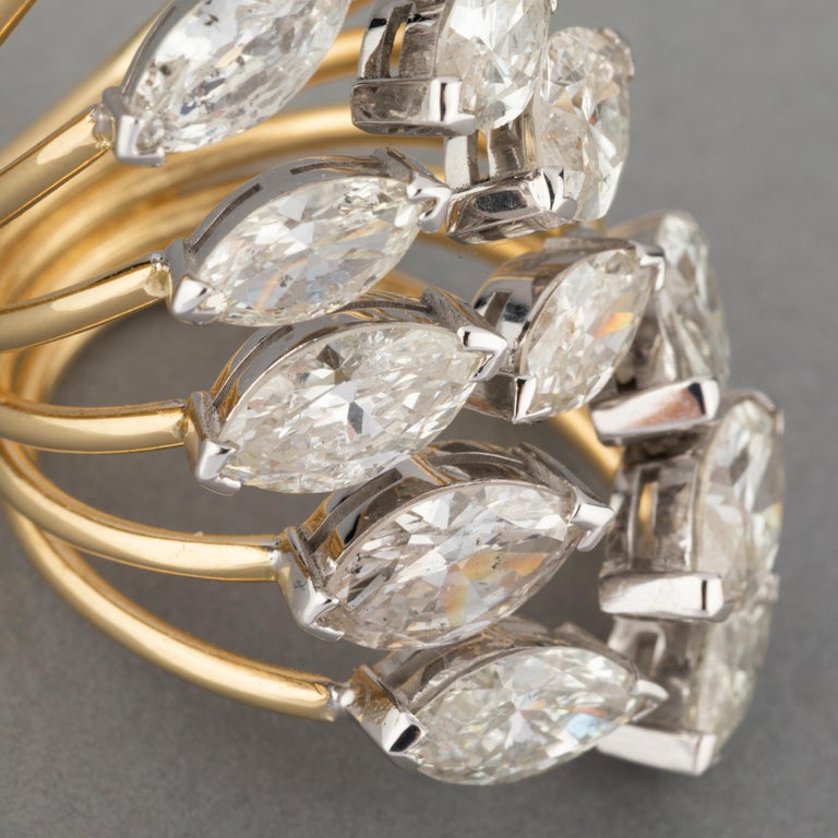 Gold and 10 Carats Diamonds Vintage Ring For Sale at 1stDibs