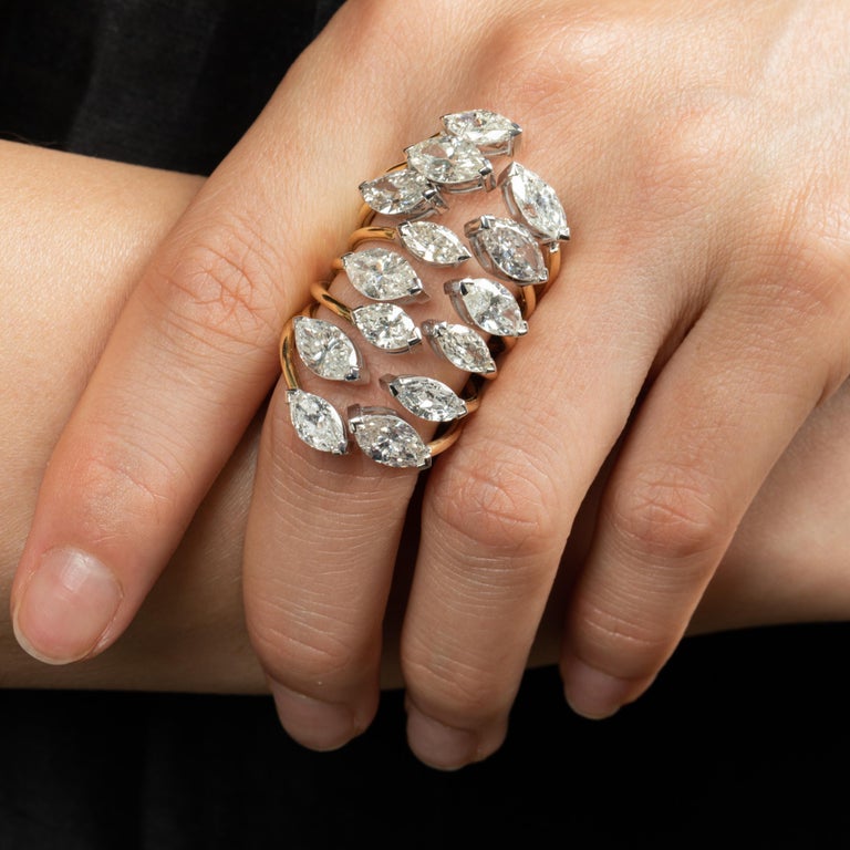 Gold and 10 Carats Diamonds Vintage Ring For Sale at 1stDibs
