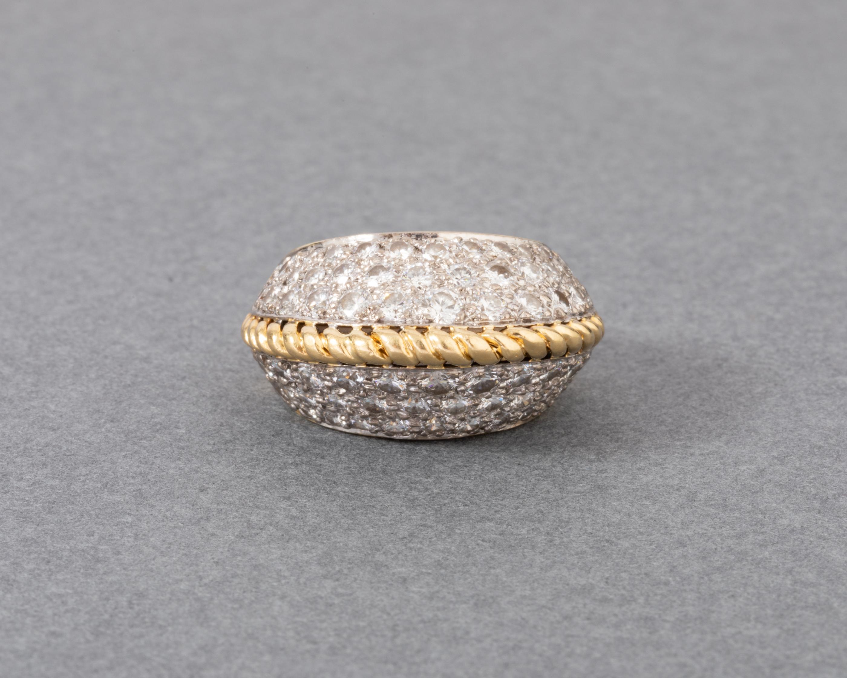 Gold and 4 Carats Diamonds Ring by Kutchinsky For Sale at 1stDibs ...