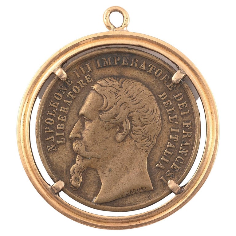 Gold and Bronze Italian Coin Pendant For Sale at 1stDibs