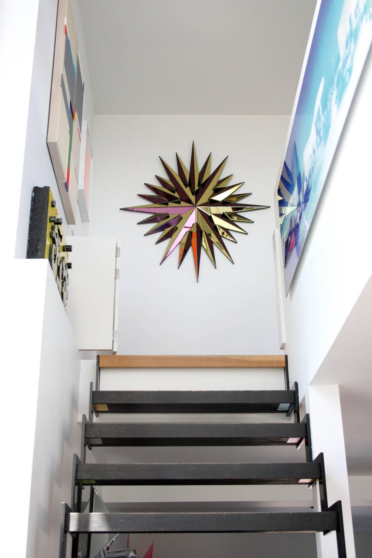 Gold and Burgundy Super Star Mirror For Sale at 1stDibs