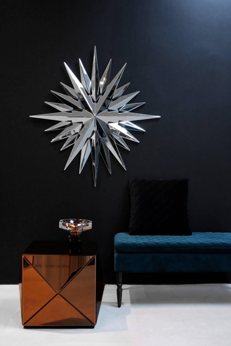 Gold and Burgundy Super Star Mirror For Sale at 1stDibs