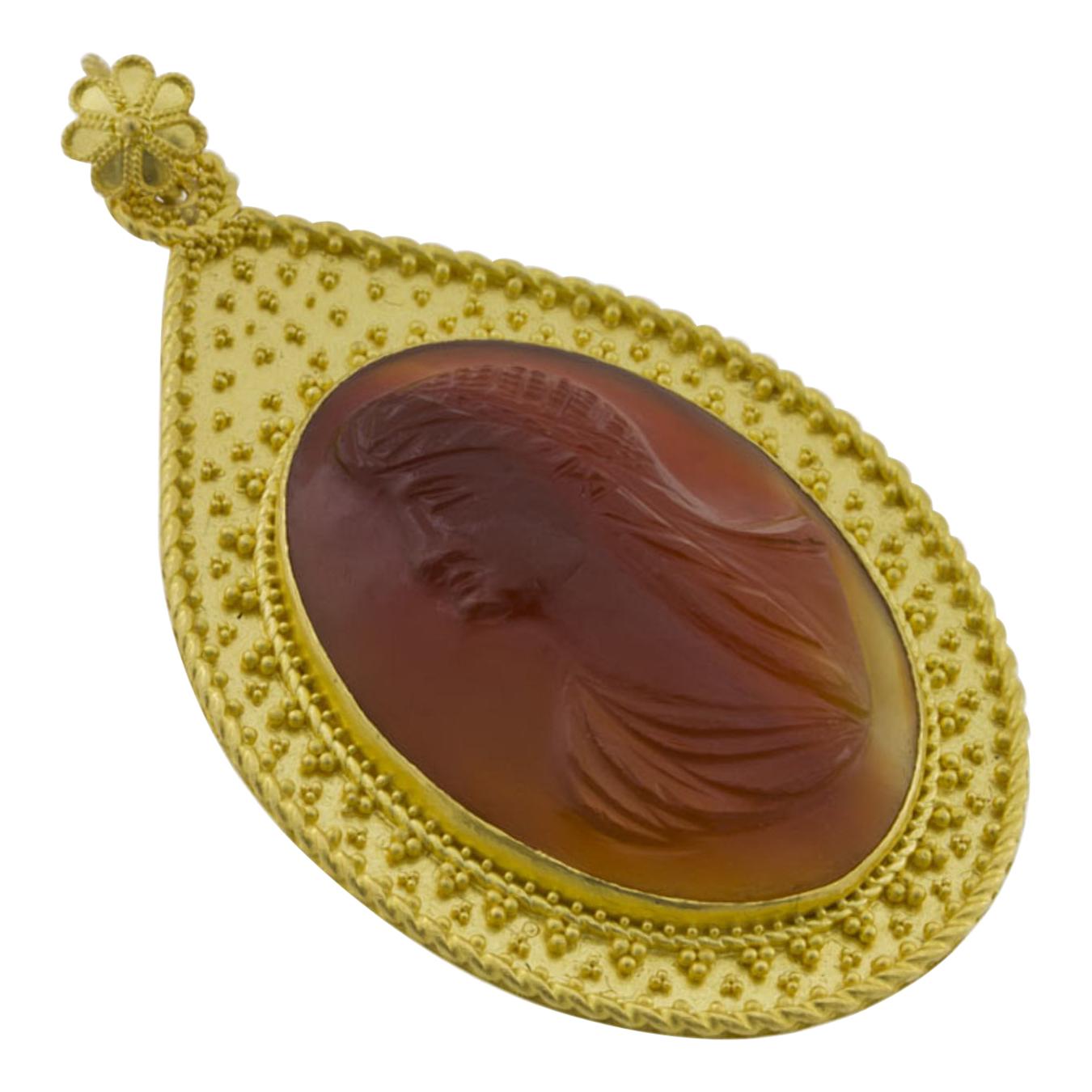 1963 Georges Braque Cornelian Gold Gaea Cupid and Psyche pendant at ...