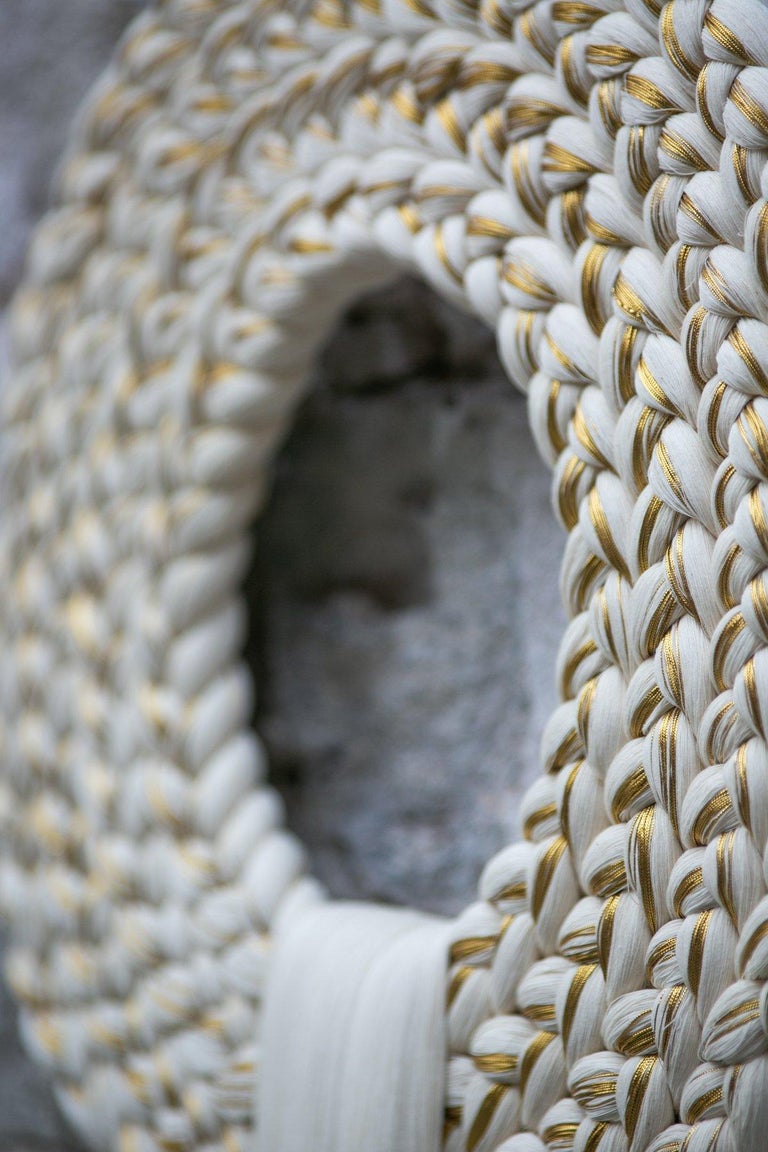 Gold and Cream Handmade Fair Trade Cotton Space Jewelry Wreath Wall ...