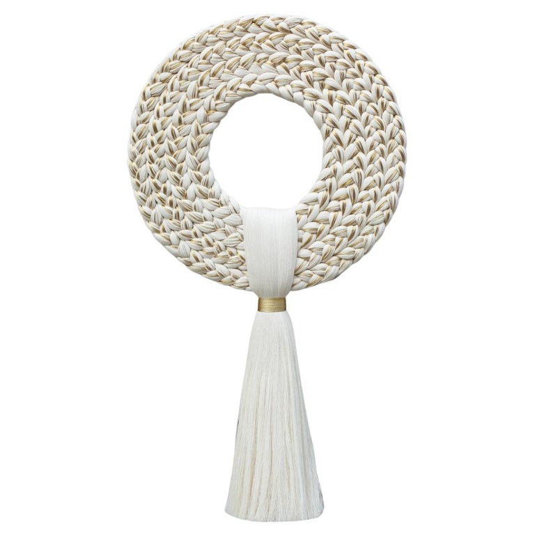 Gold and Cream Handmade Fair Trade Cotton Space Jewelry Wreath Wall ...