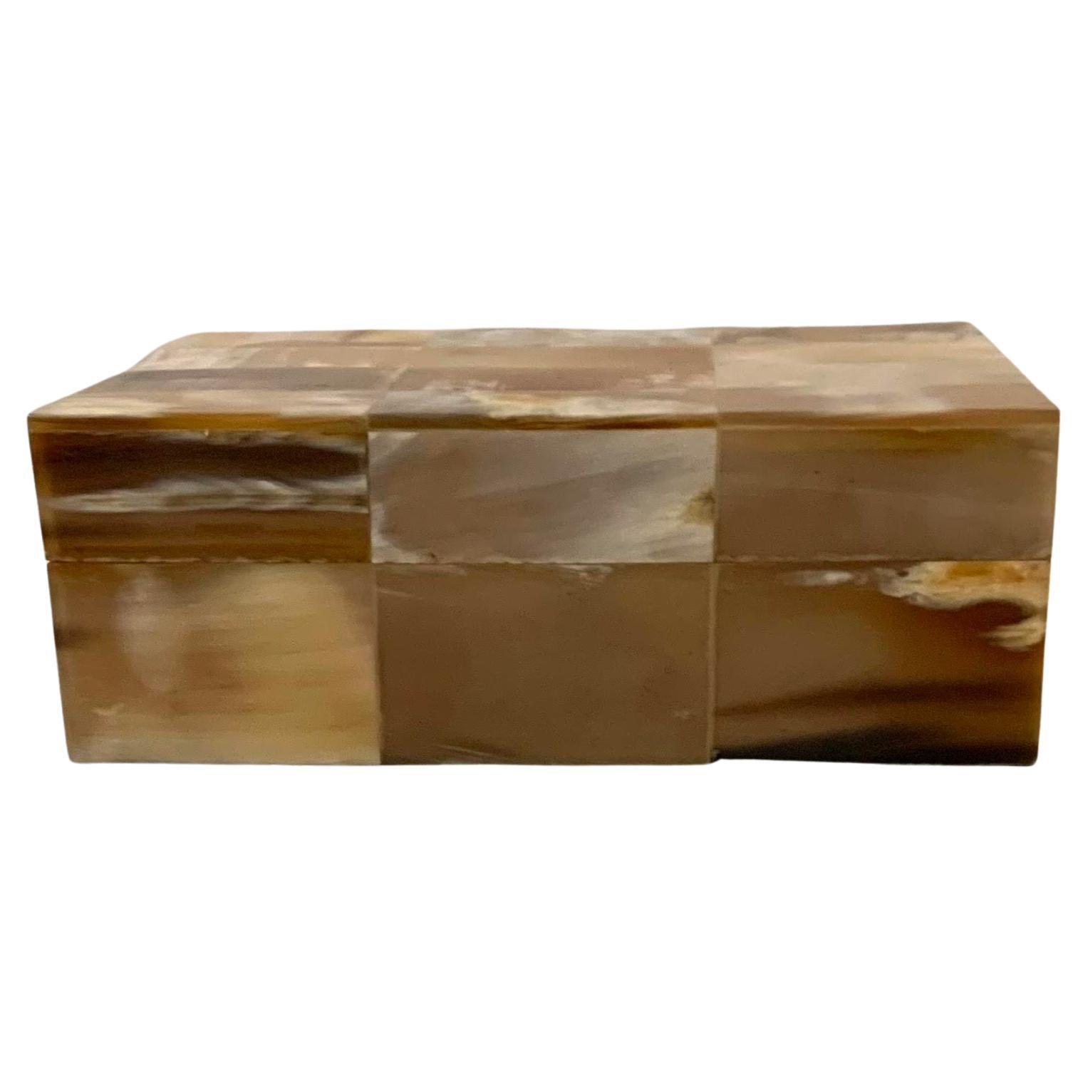 Patchwork Bone and Horn Lidded Box, India, Contemporary at 1stDibs