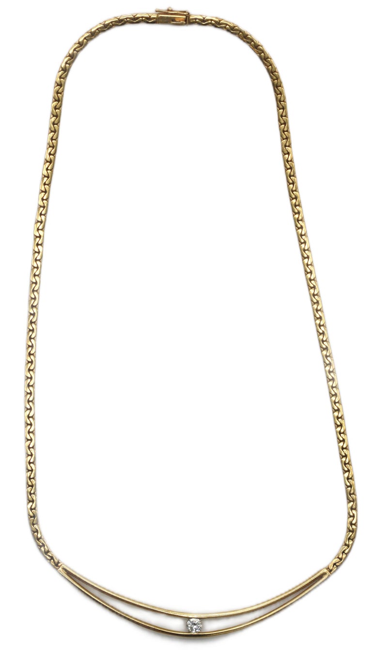 Gold and Diamond Collar Necklace For Sale at 1stDibs