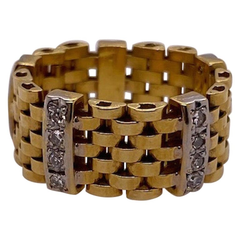 Gold and Diamond Flexible Ring For Sale at 1stDibs