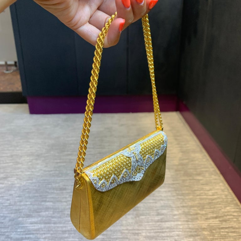 Gold and Diamond Pocket Book Bag For Sale at 1stDibs