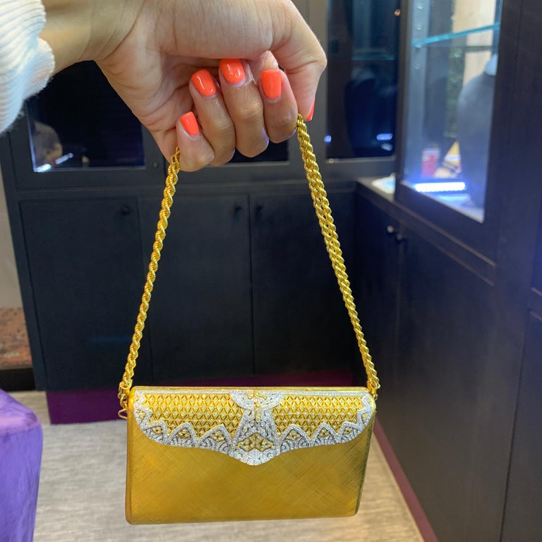 Gold and Diamond Pocket Book Bag For Sale at 1stDibs