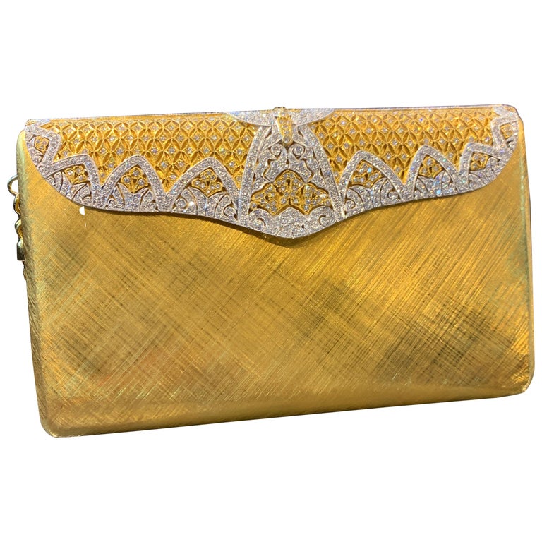 Gold and Diamond Pocket Book Bag For Sale at 1stDibs