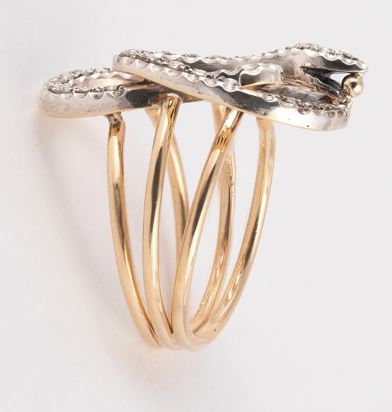 Gold and Diamond Snake Ring at 1stDibs