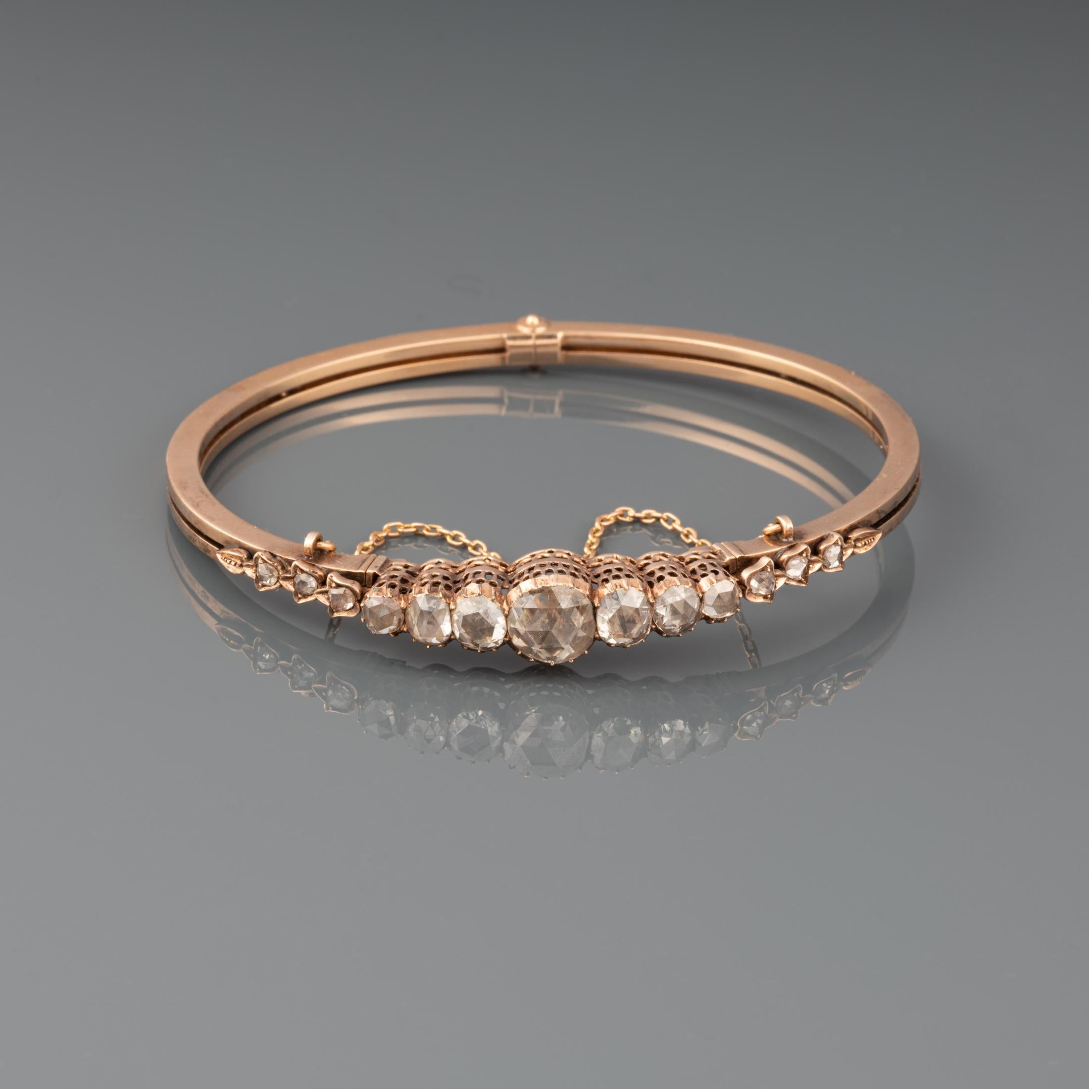 Gold and Diamonds Antique Victorian Bracelet For Sale at 1stDibs