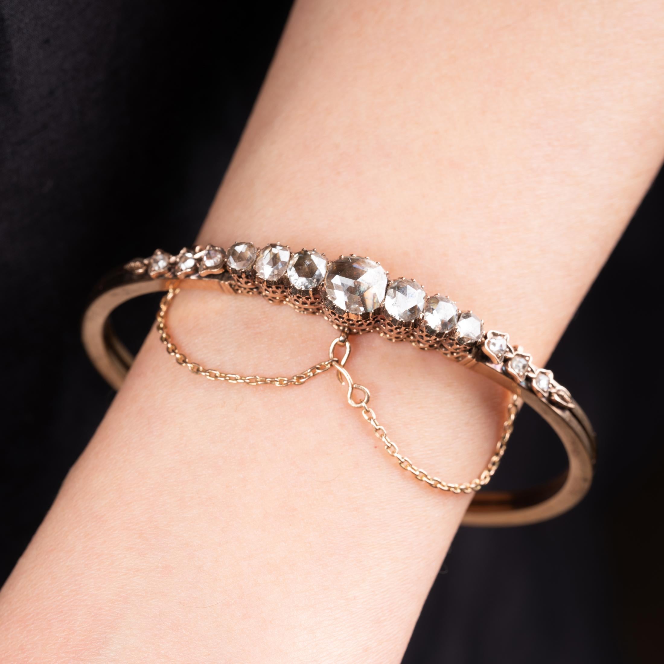 Gold and Diamonds Antique Victorian Bracelet For Sale at 1stDibs