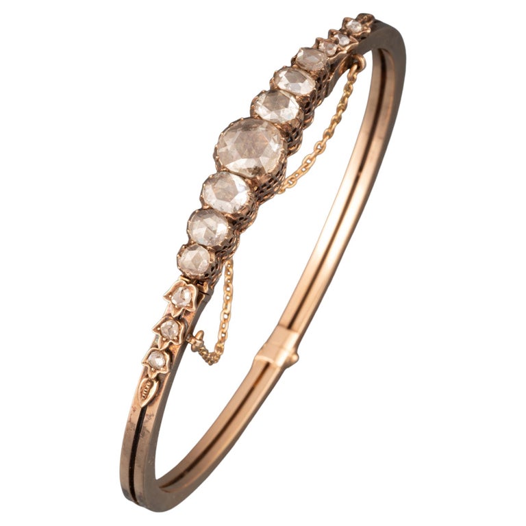 Gold and Diamonds Antique Victorian Bracelet For Sale at 1stDibs