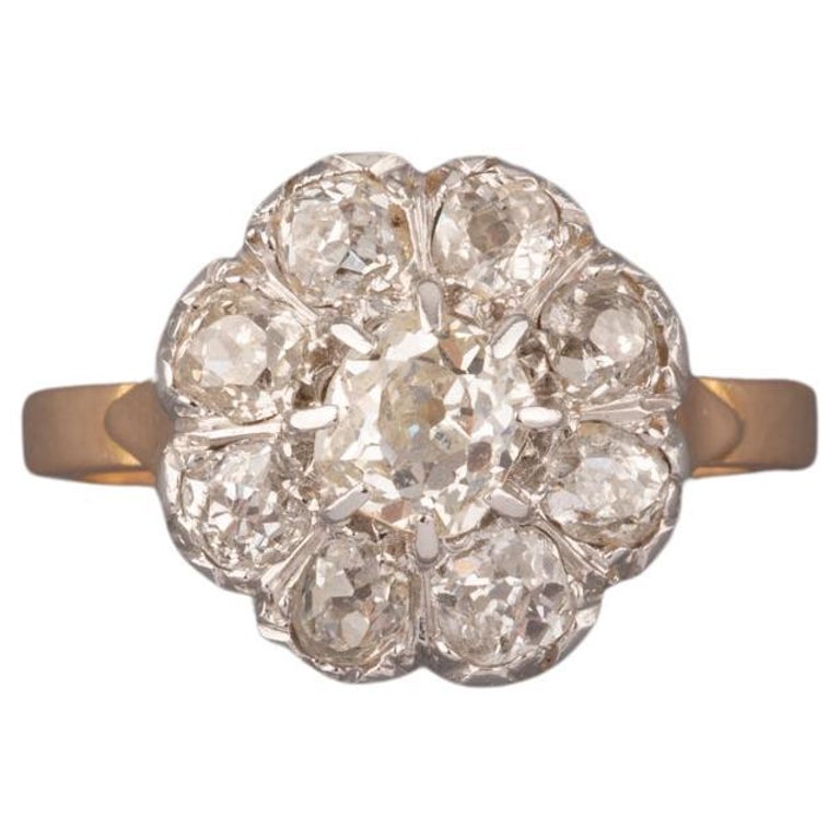 Französischer antiker Ring aus Gold und Diamanten aus der Belle Epoque ...