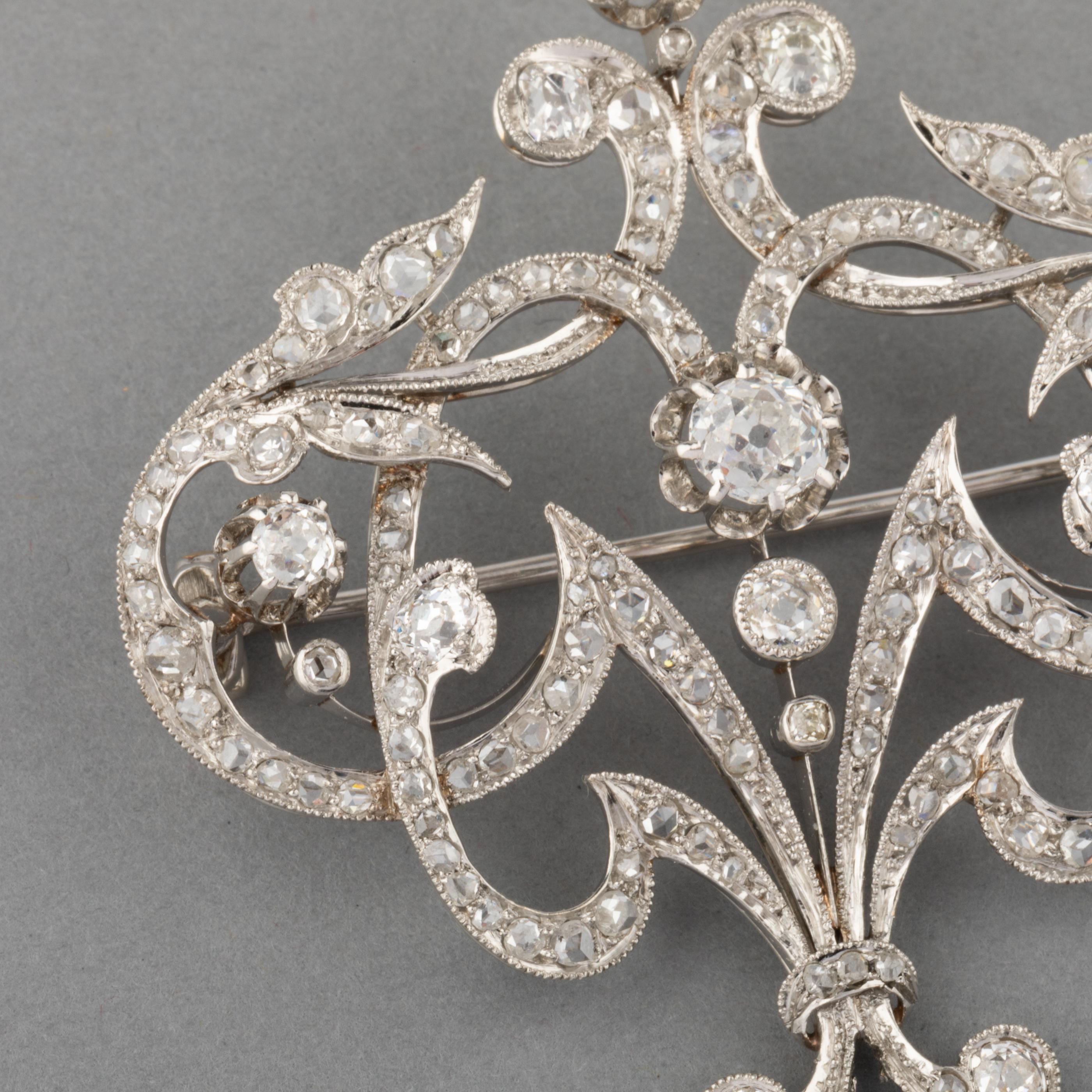Gold and Diamonds French Belle Epoque Brooch For Sale at 1stDibs | 4 ...