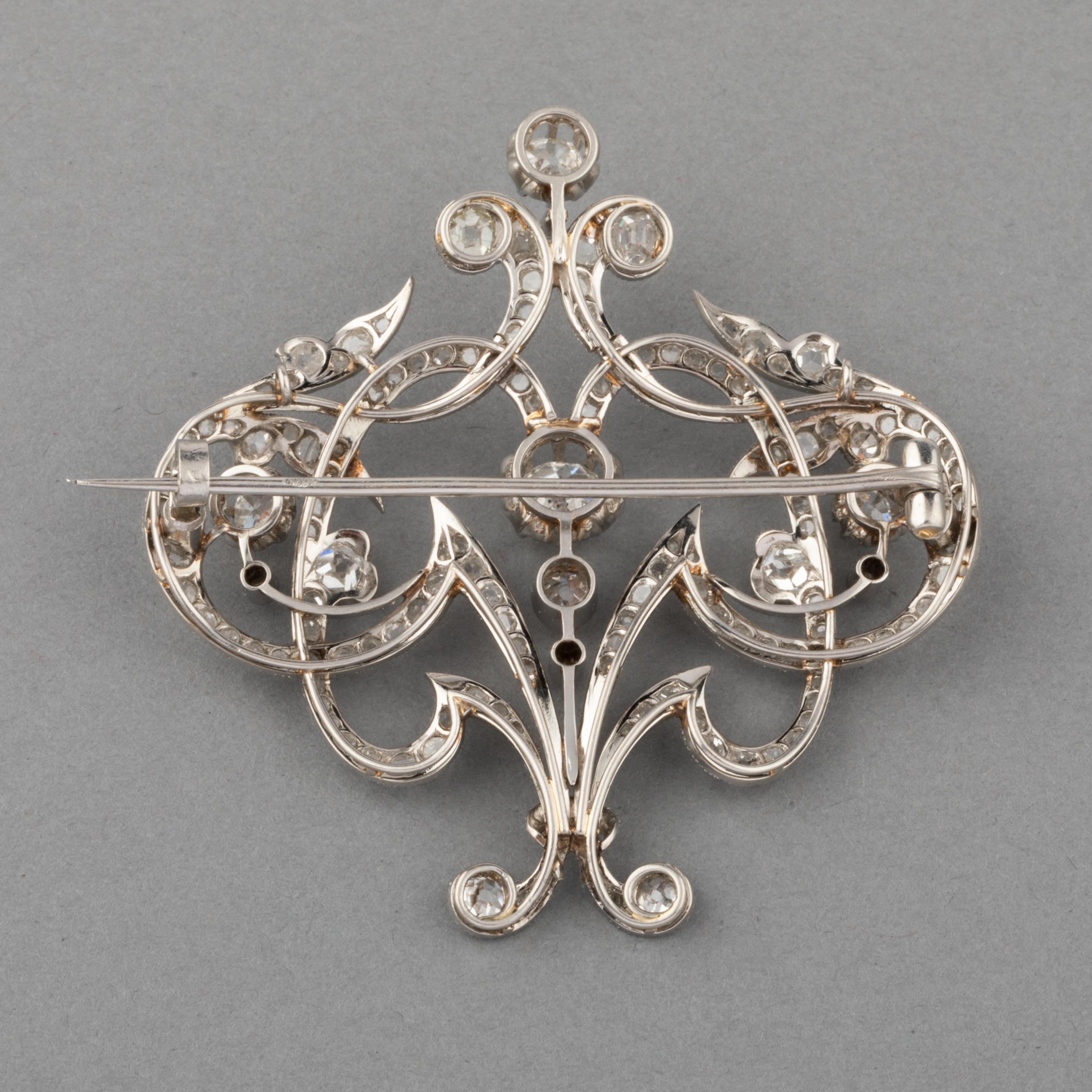 Gold and Diamonds French Belle Epoque Brooch For Sale at 1stDibs | 4 ...