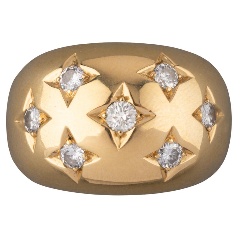 Gold and Diamonds French Vintage Ring For Sale at 1stDibs