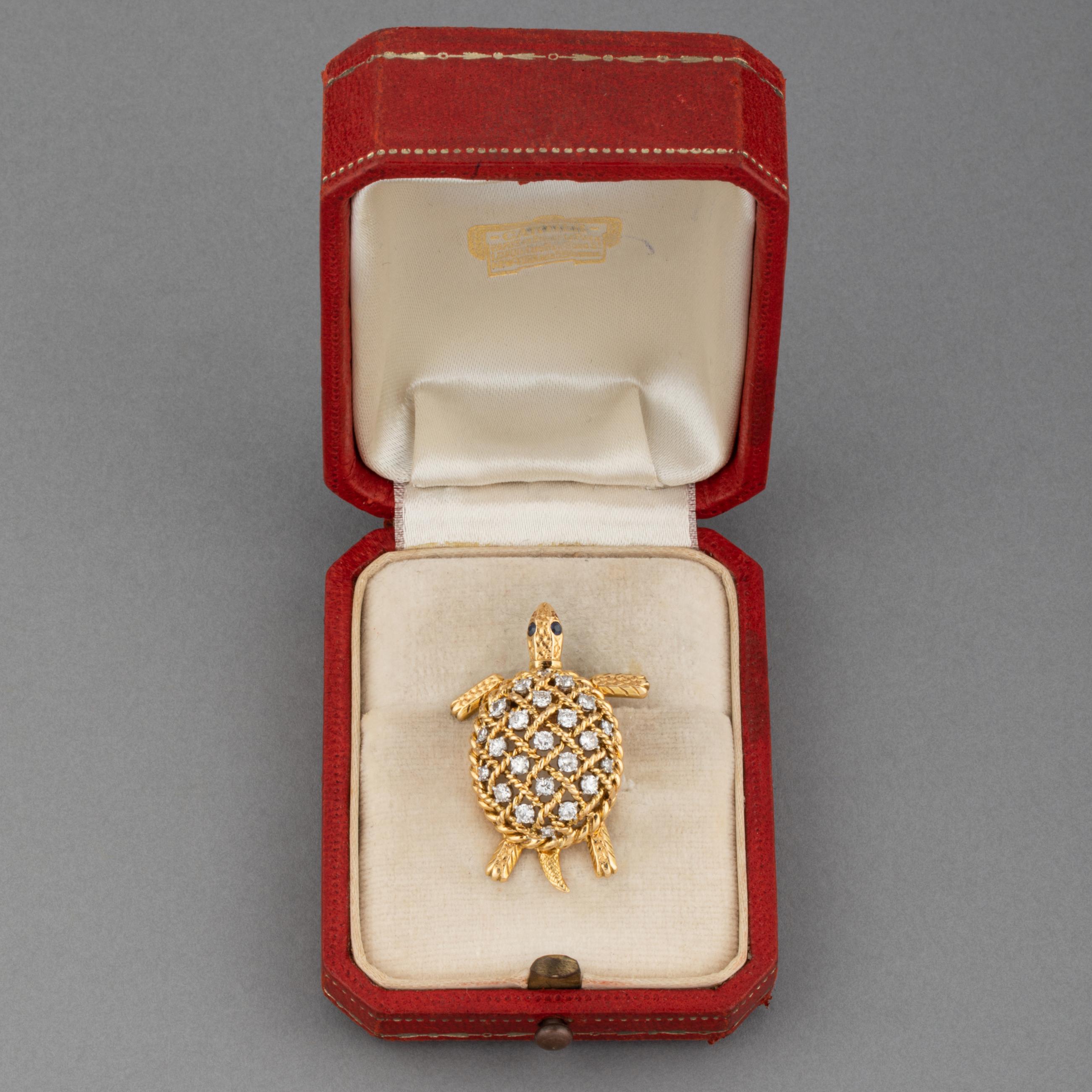 Gold and Diamonds Turtle Brooch by Cartier For Sale at 1stDibs ...