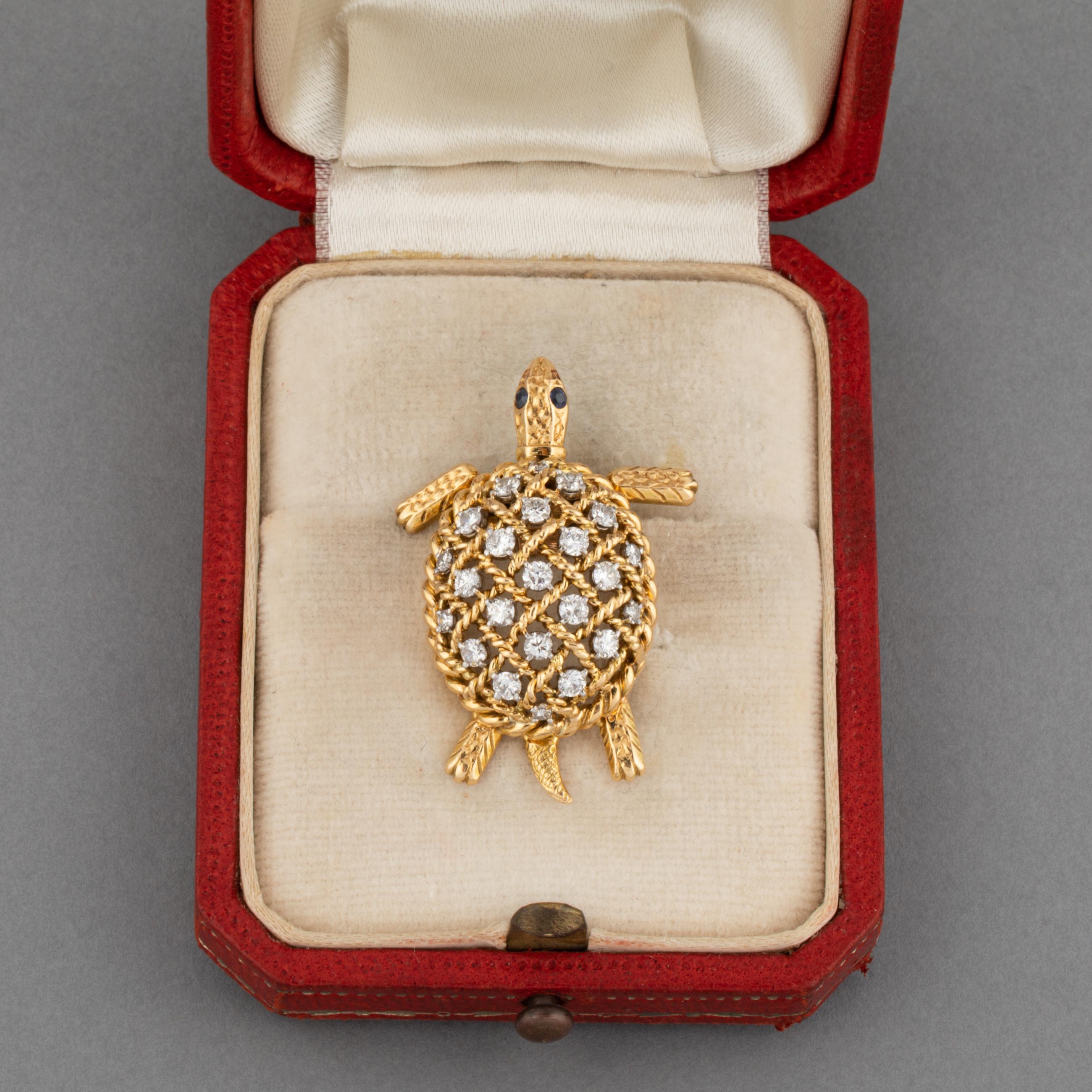 Gold and Diamonds Turtle Brooch by Cartier For Sale at 1stDibs ...