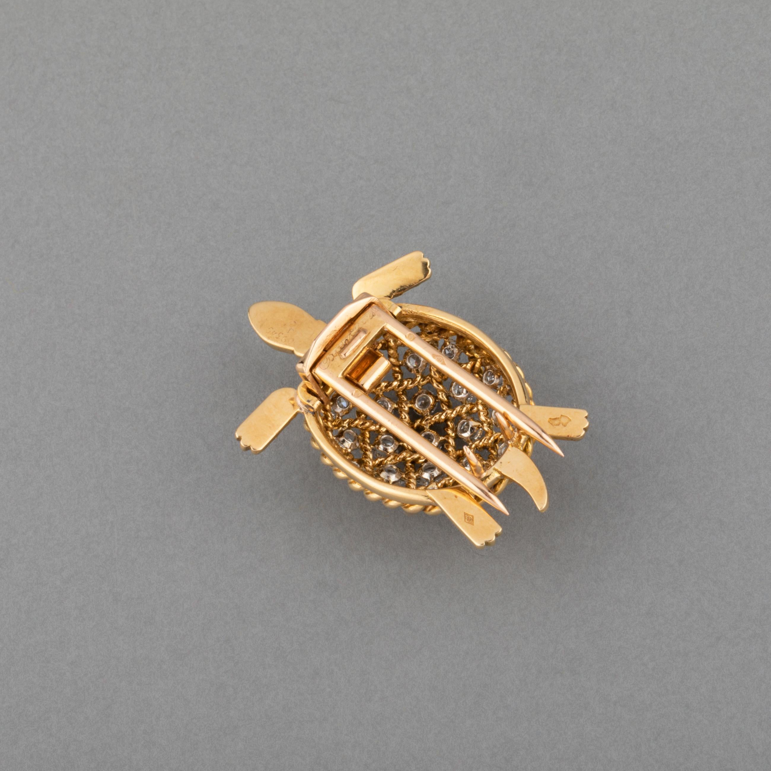 Gold and Diamonds Turtle Brooch by Cartier For Sale at 1stDibs ...