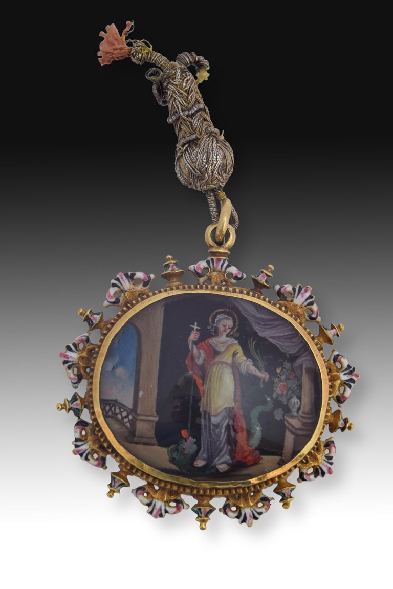 Gold and Enamel Devotional Pendant or Reliquary, Mallorca School, Spain at 1stDibs
