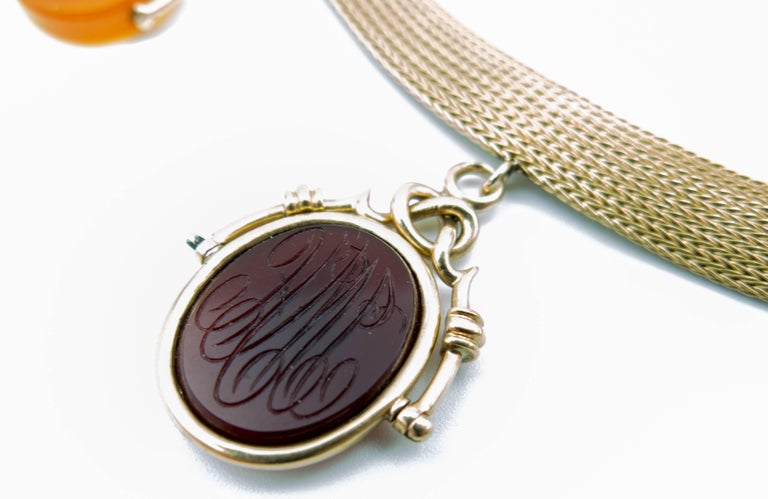 Gold and Hardstone Swivel Fob Necklace at 1stDibs | fob necklace gold ...