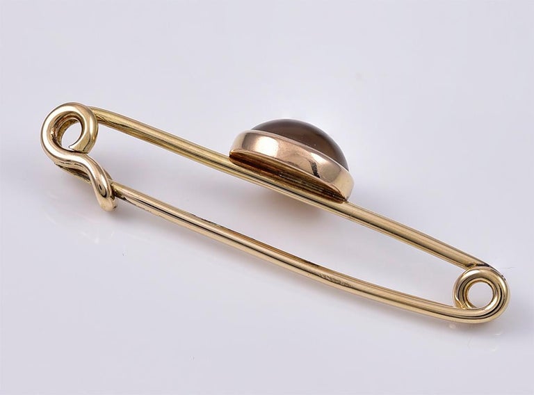 Gold and Horse Crystal Safety Pin For Sale at 1stDibs