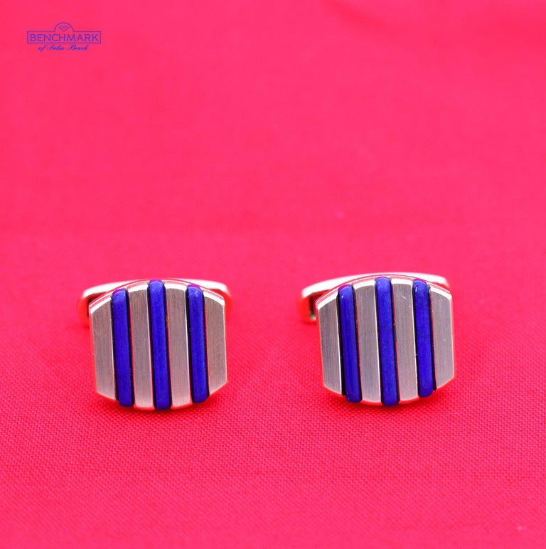 Gold and Lapis Lazuli Cufflinks For Sale at 1stDibs