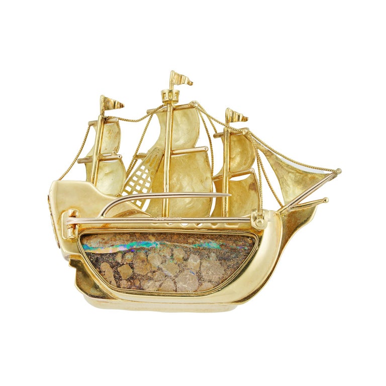 Gold and Opal Galleon Made For Sale at 1stDibs