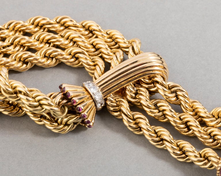 Gold and Precious Stones Necklace by Marchak, Paris at 1stDibs