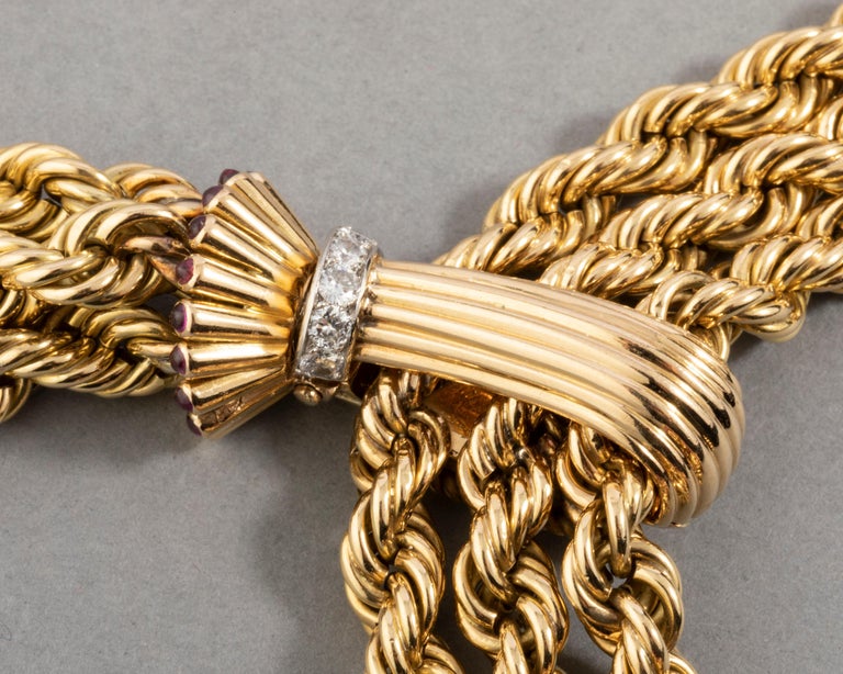 Gold and Precious Stones Necklace by Marchak, Paris at 1stDibs