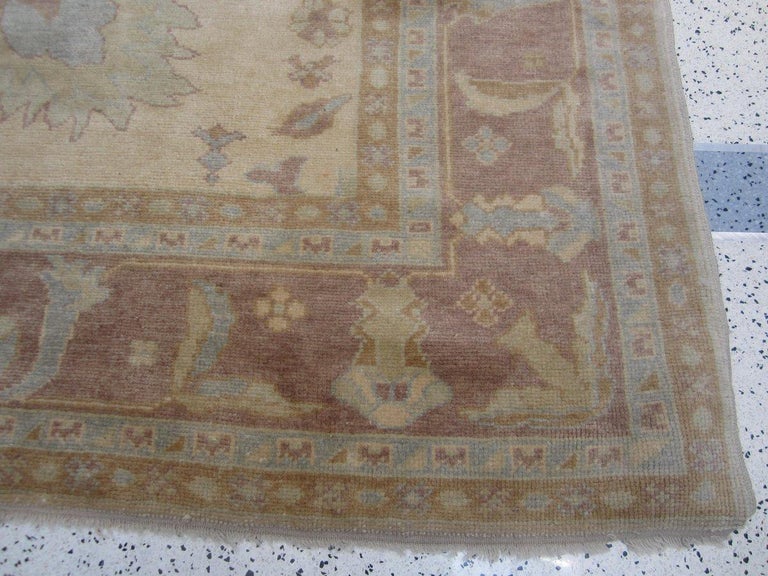 Gold and Red Floral Turkish Rug For Sale at 1stDibs