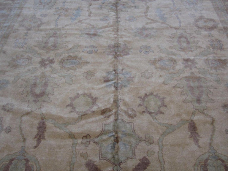 Gold and Red Floral Turkish Rug For Sale at 1stDibs